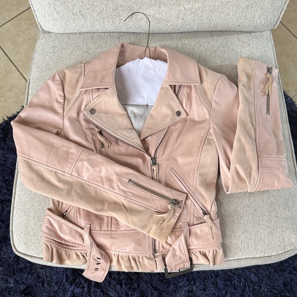 elevenses | Jackets & Coats | Elevenses Blush Leather Jacket | Poshmark